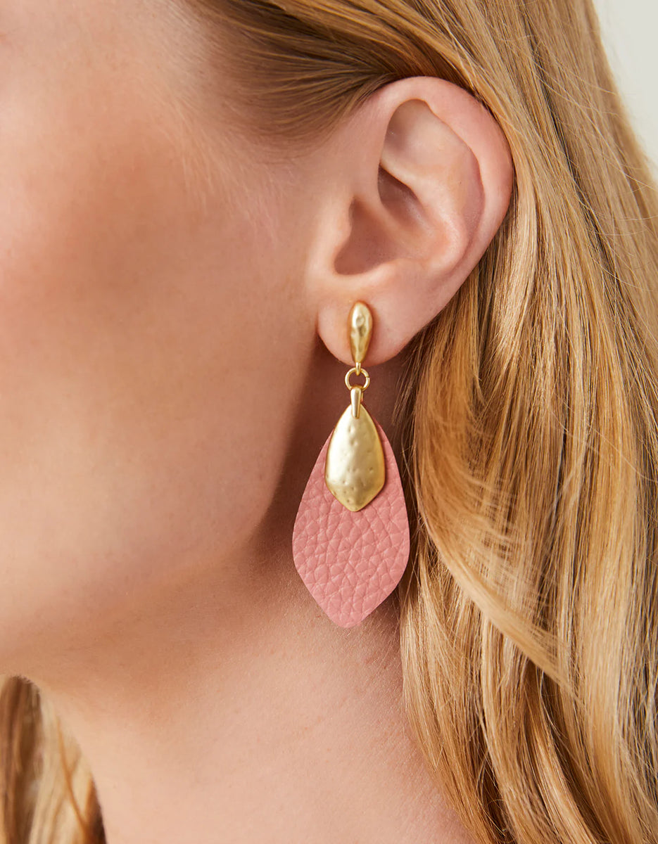 Leather Petal Earrings Terracotta – One Fish Two Fish